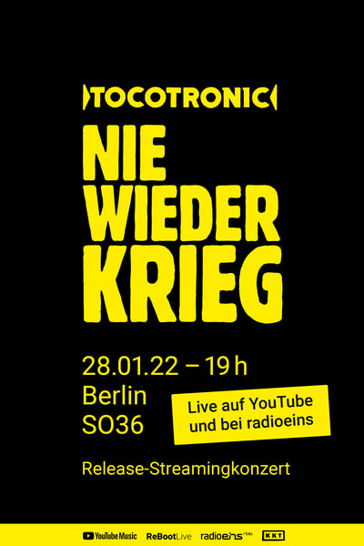 Tickets für TOCOTRONIC LIVESTREAM jetzt direkt im offiziellen SO36 Shop ...