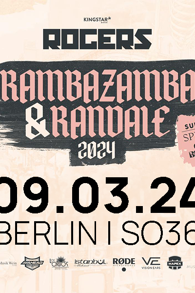 Tickets für ROGERS jetzt direkt im offiziellen SO36 Shop kaufen!